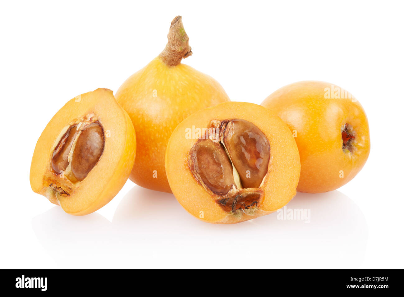 Loquat fruits and sections Stock Photo - Alamy