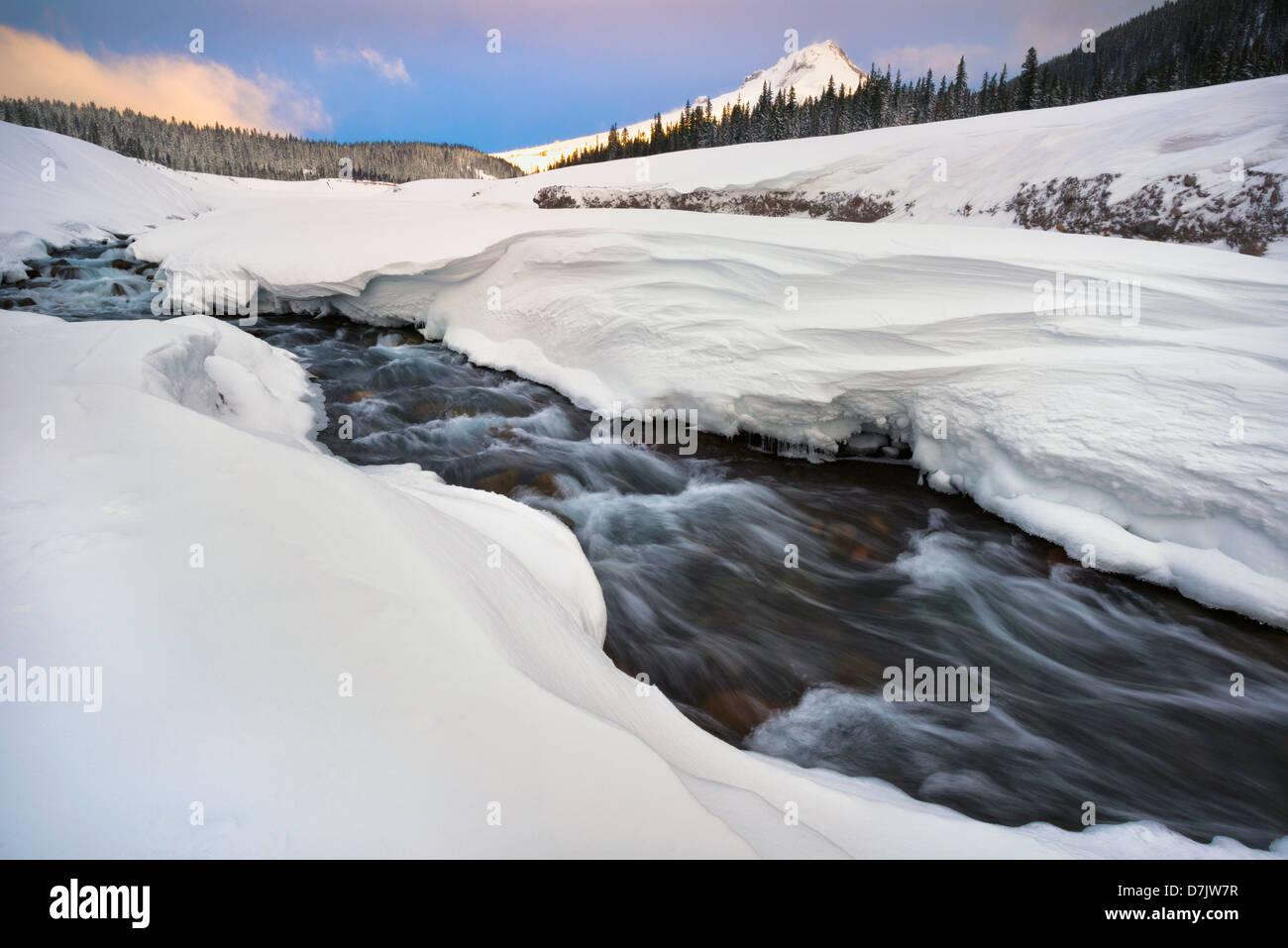 USA, Oregon, Winter stream on White River Stock Photo - Alamy