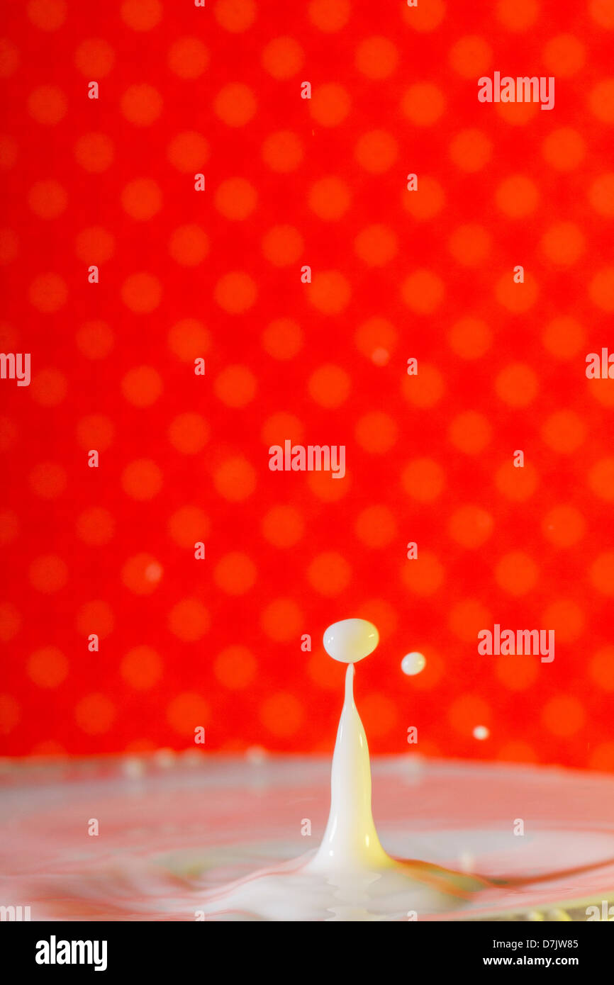 Beautiful close up view of a drop of milk Stock Photo - Alamy