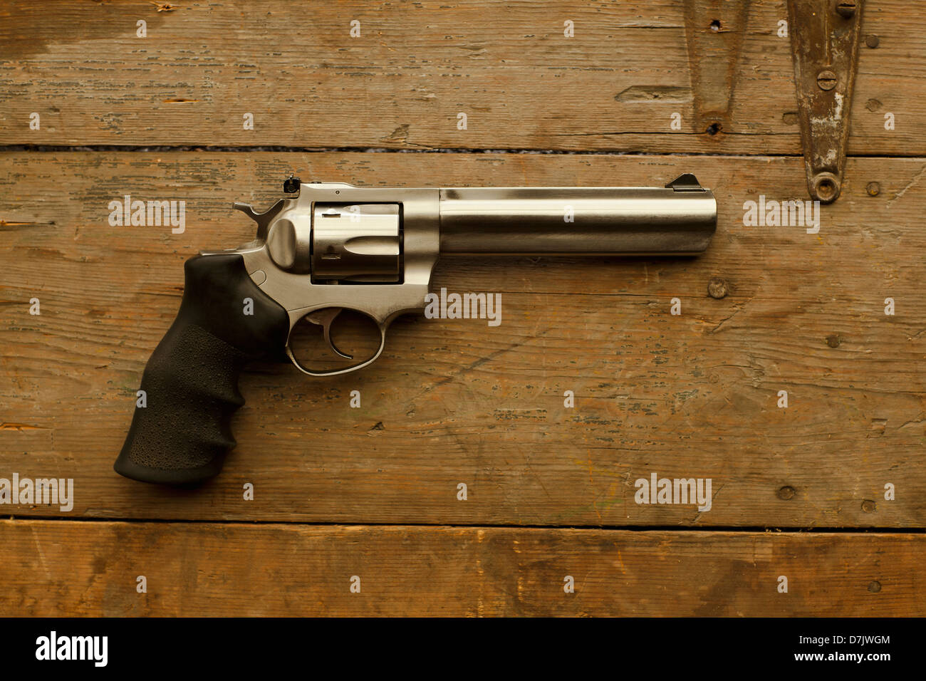 357 Caliber handgun on table Stock Photo - Alamy