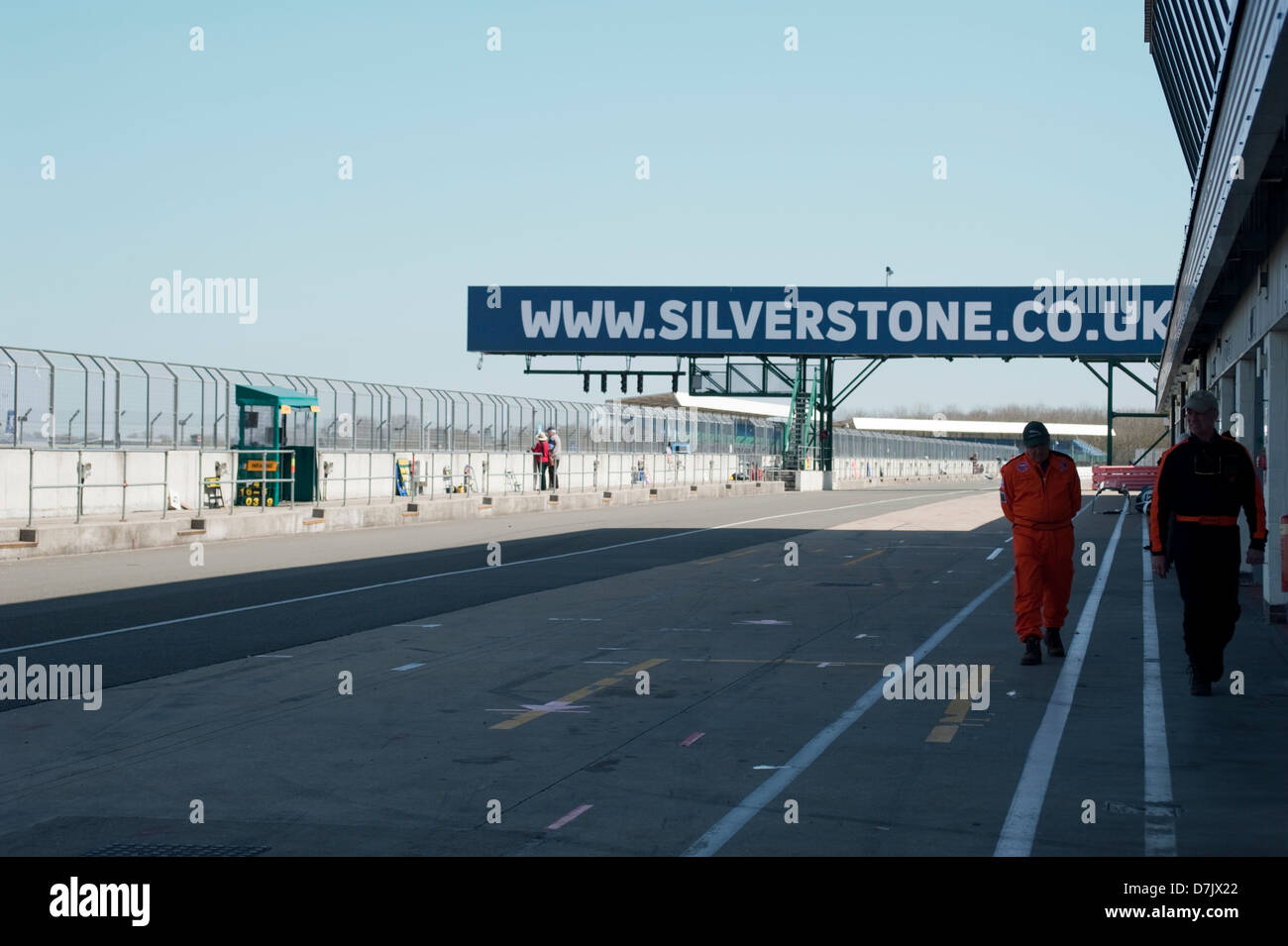 The old pit lane at the Silverstone circuit, Northamptonshire,England ...