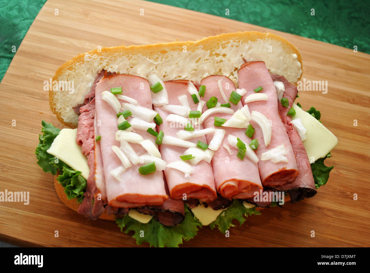 Tasty Deli Sandwich with Luncheon Meat Stock Photo - Alamy