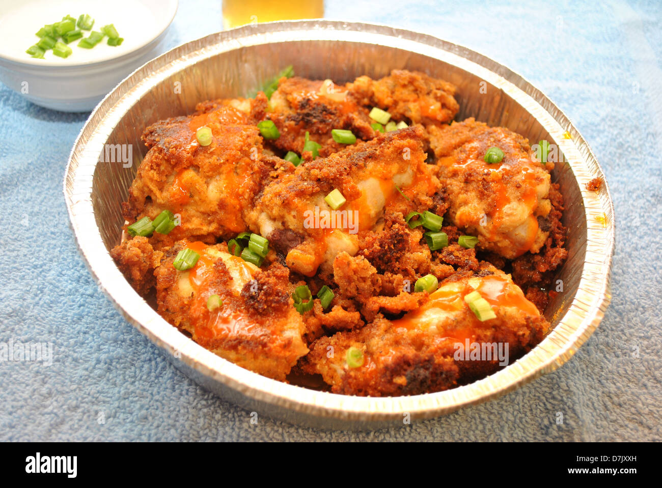 Crispy Breaded Chicken Take Out Wings Stock Photo - Alamy