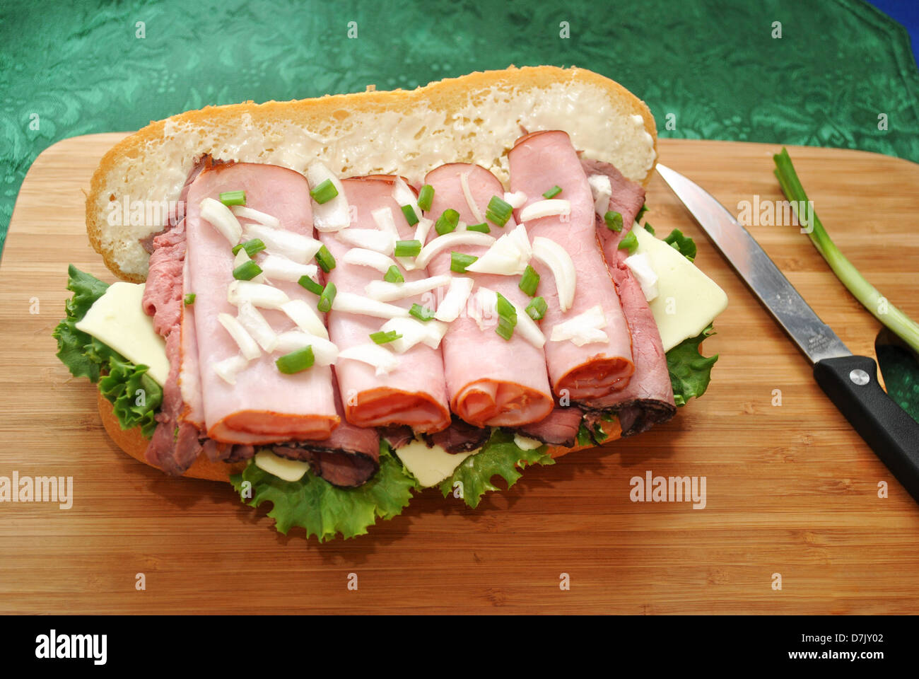 Preparing a Ham Grinder Stock Photo - Alamy