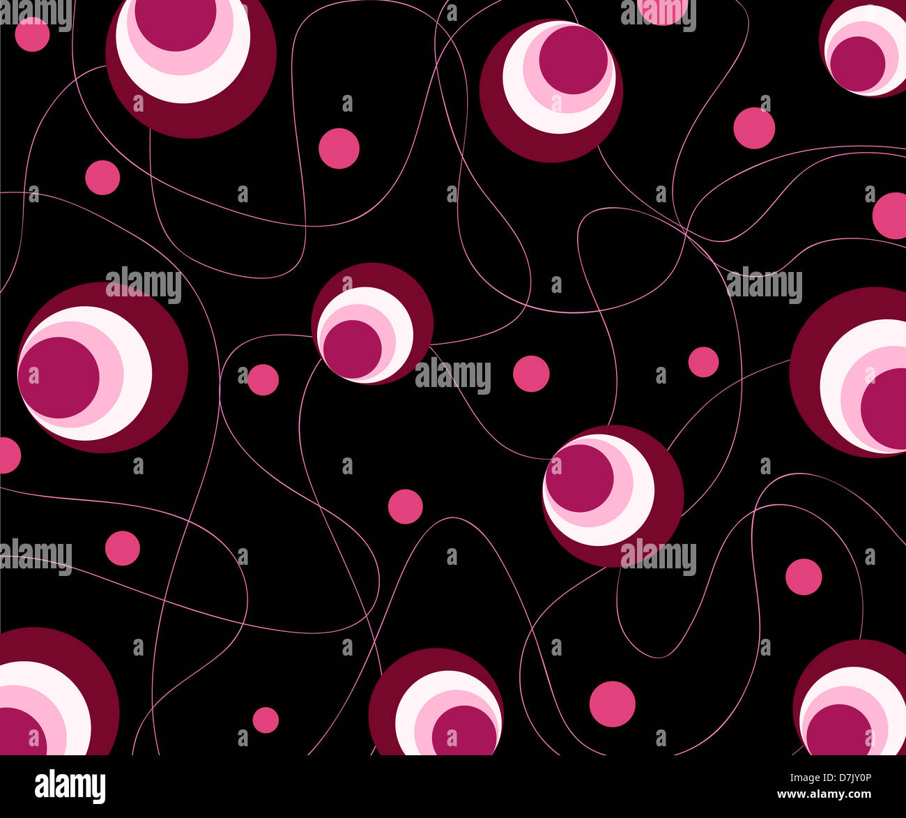 Abstract circles and curves retro pattern Stock Photo - Alamy