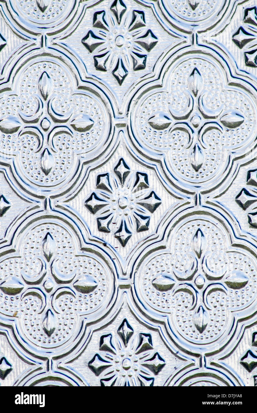 Close view of the flower texture in a glass window Stock Photo - Alamy