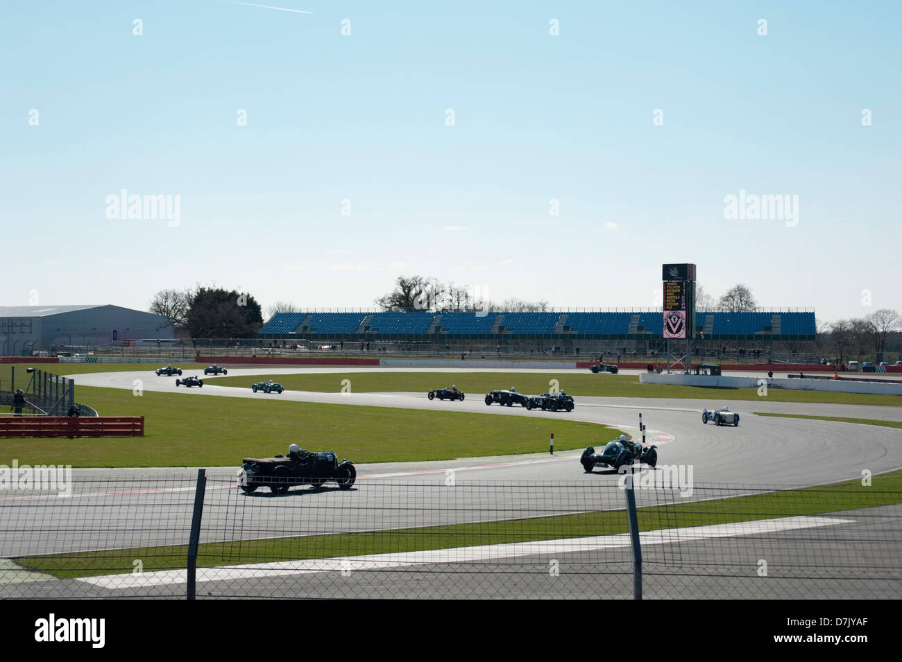 Vintage cars racing at the VSCC Spring Start Event at Silverstone ...