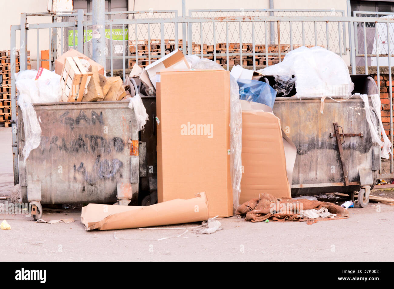 Container full of diverse garbage Stock Photo - Alamy