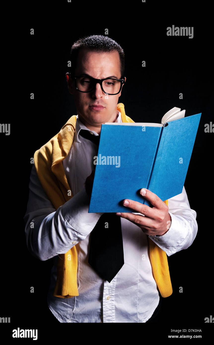 Man with book Stock Photo - Alamy