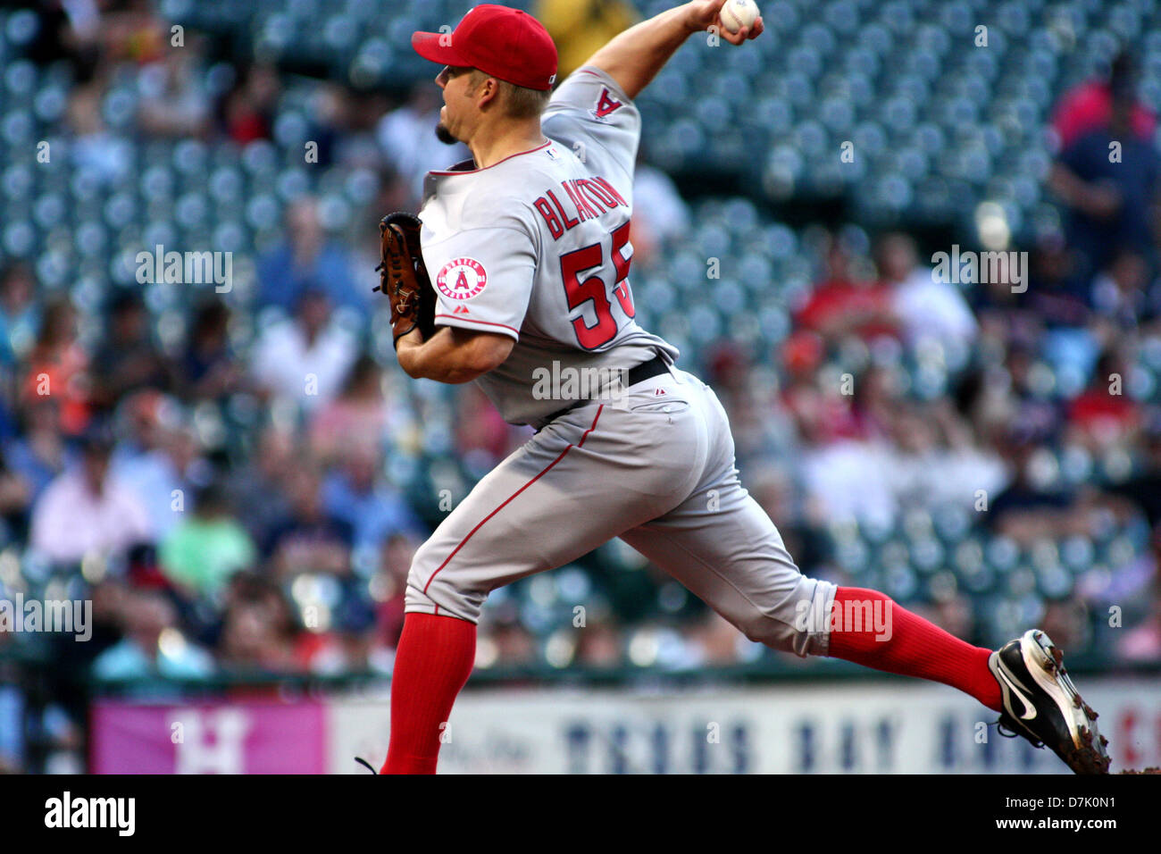 Houston, Texas, USA. 8th May 2013. Los Angeles Angels pitcher Joe ...