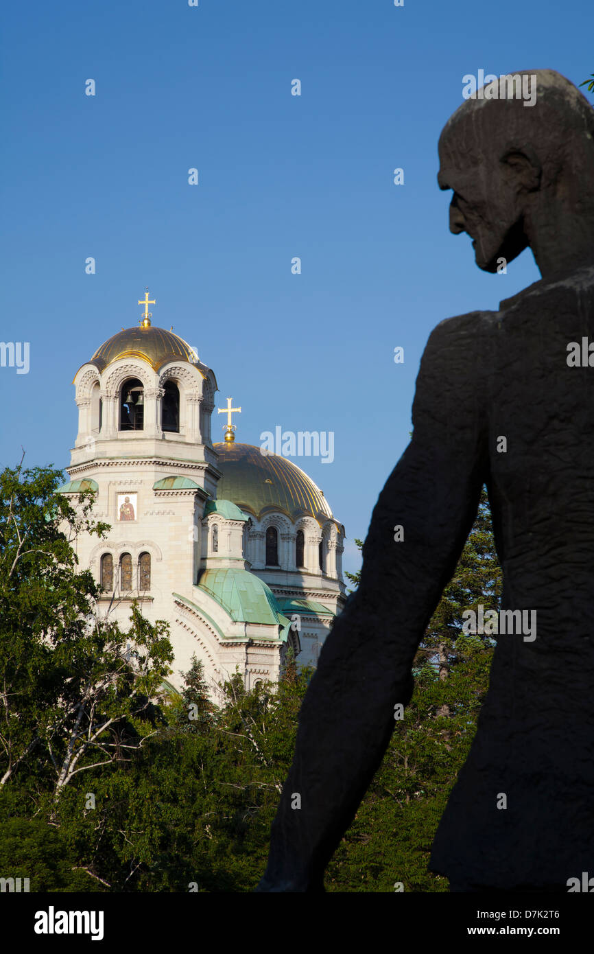 Bulgaria, Europe, Sofia, Oborishte Park, Garden Sculpture framing ...