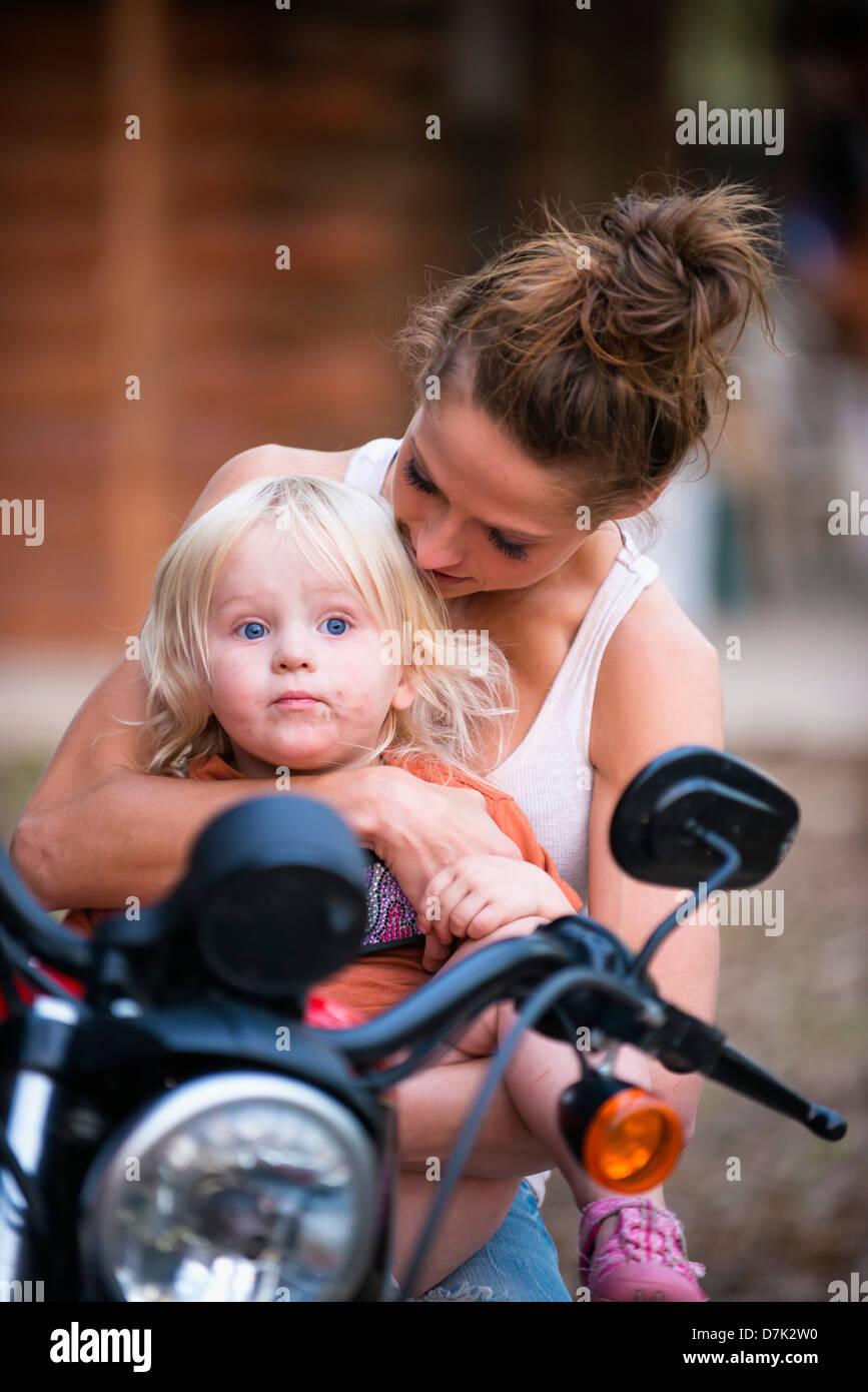 Mother daughter motorbike hi-res stock photography and images - Alamy
