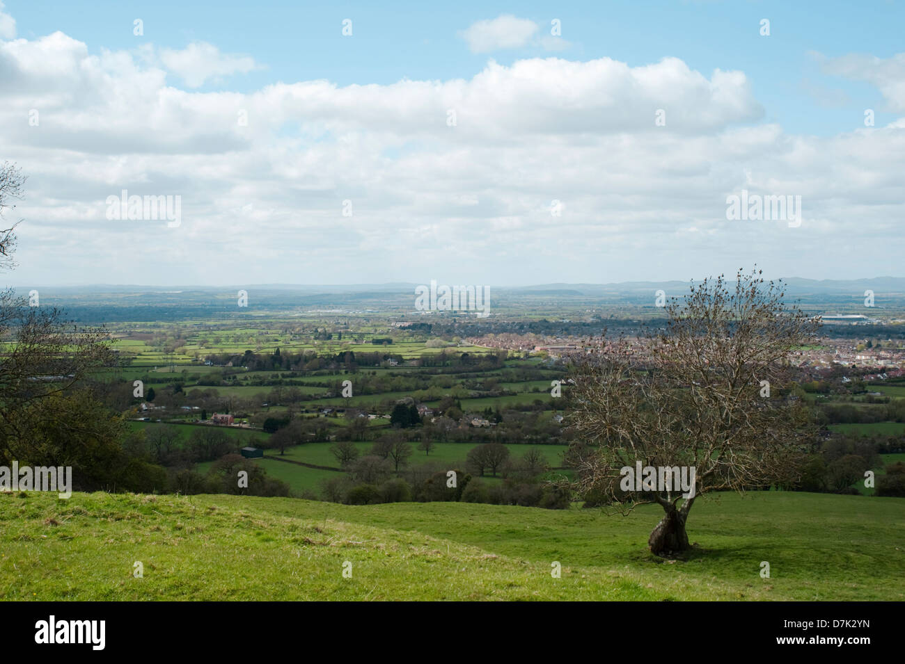 The view over Cheltenham from Leckhampton Hill, Gloucestershire ...