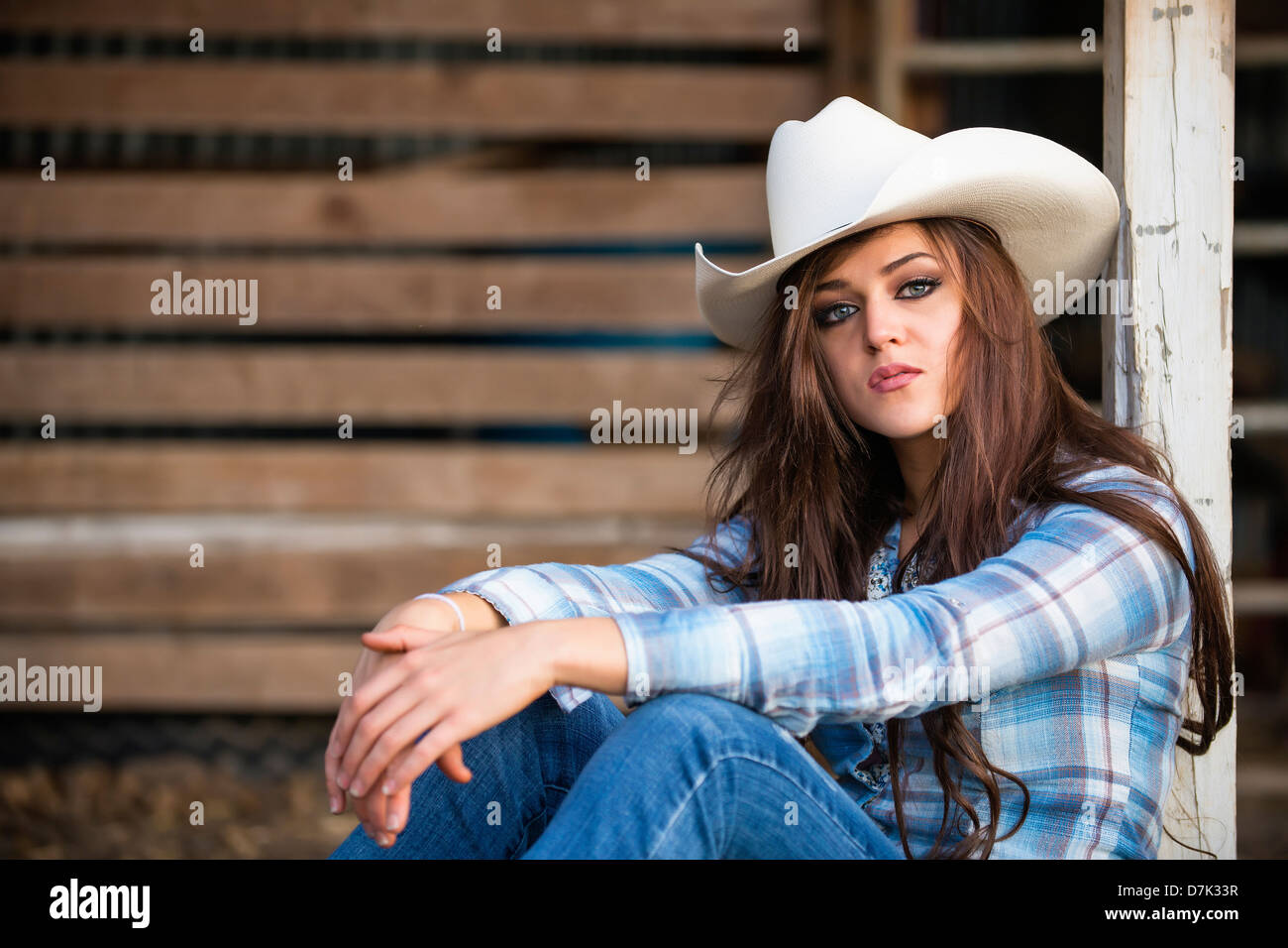 USA, Texas, Portrait of cowgirl Stock Photo - Alamy