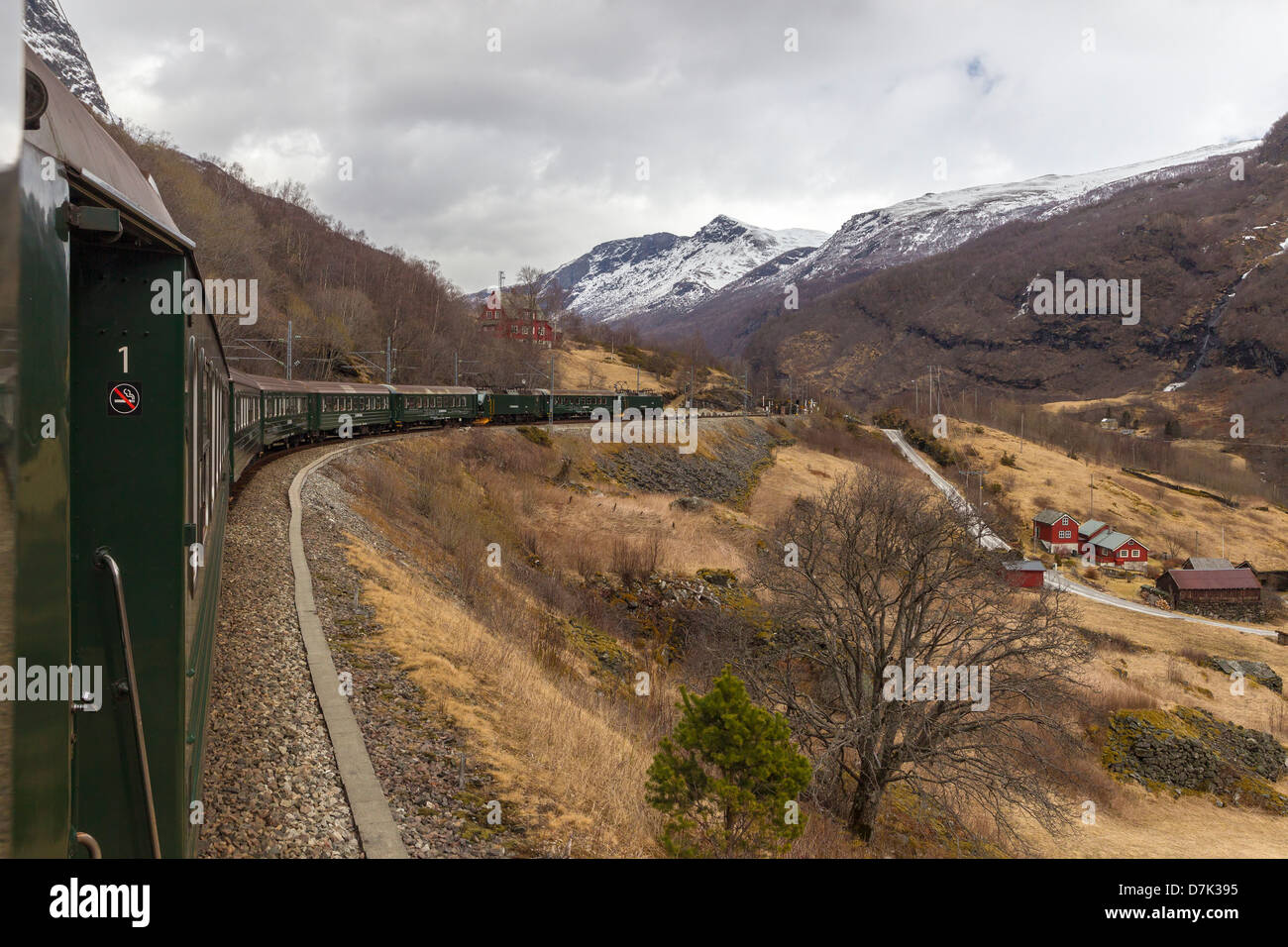 Flam railway up in the mountains. Flam Norway Stock Photo - Alamy