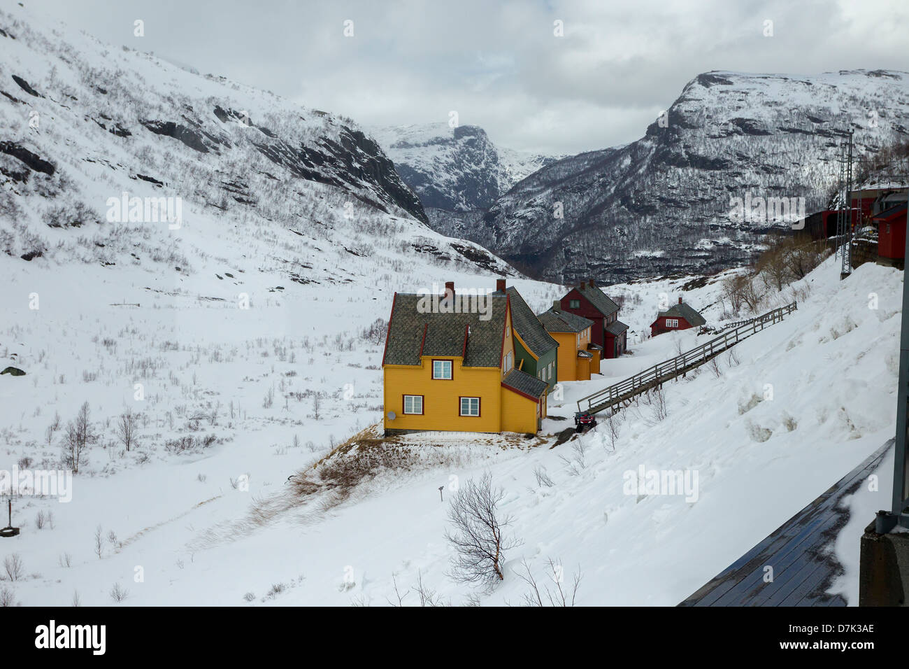 Flam railway up in the mountains. Flam Norway Stock Photo - Alamy