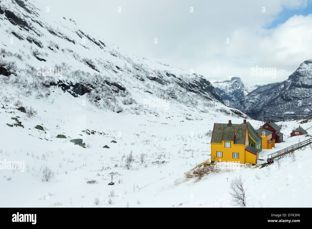 Flam railway up in the mountains. Flam Norway Stock Photo - Alamy