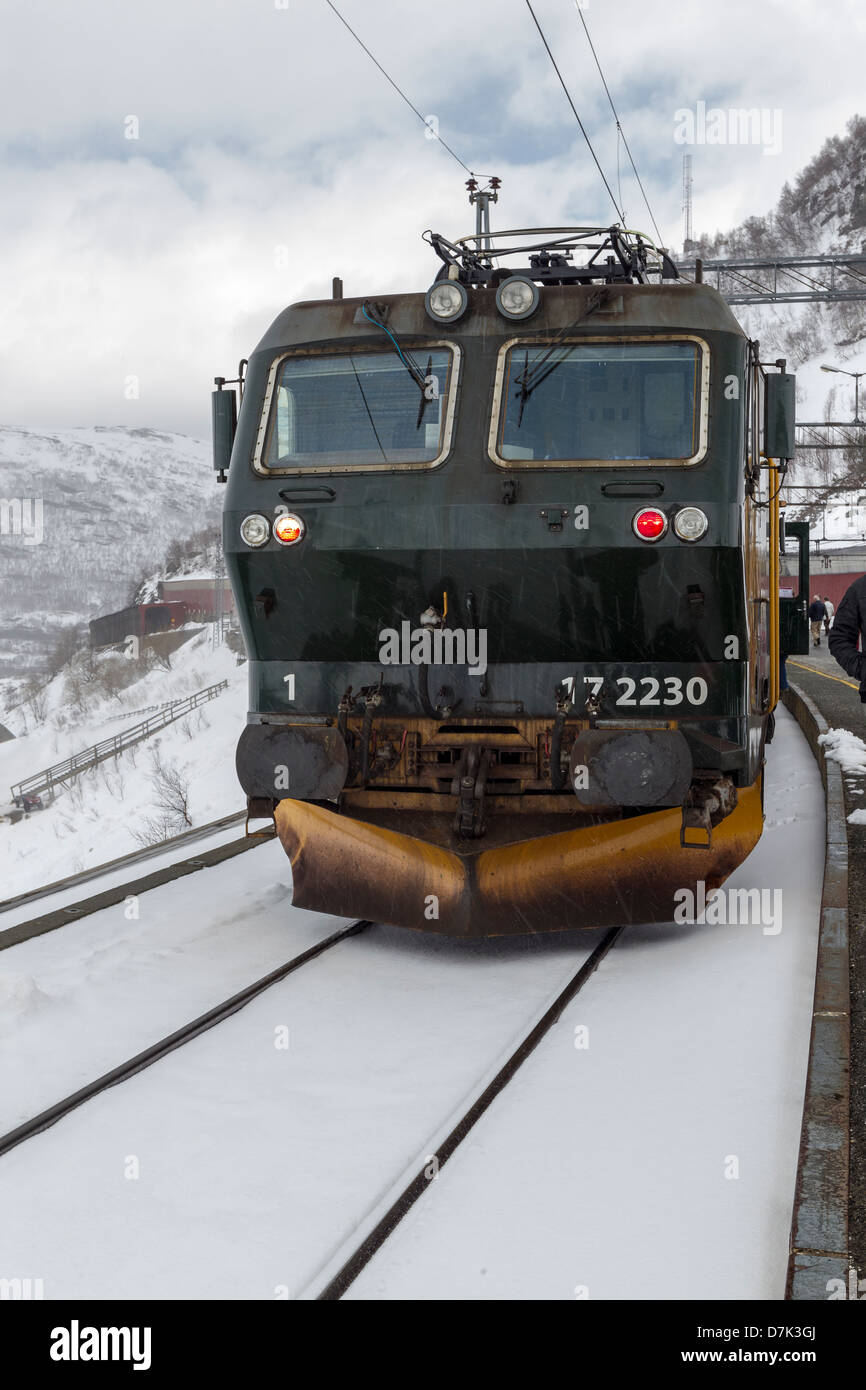 Flam railway up in the mountains. Flam Norway Stock Photo - Alamy
