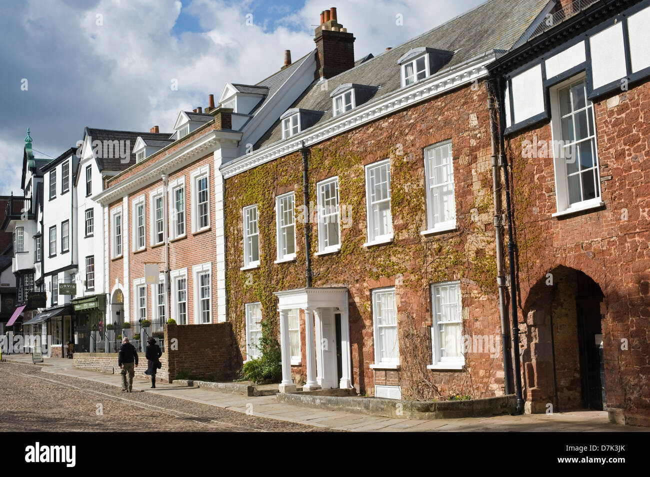 Period houses on Cathedral Close Exeter Devon England UK Stock Photo ...