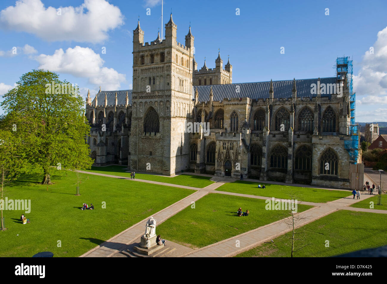 North Tower of Exeter Cathedral Exeter Devon England UK Stock Photo - Alamy
