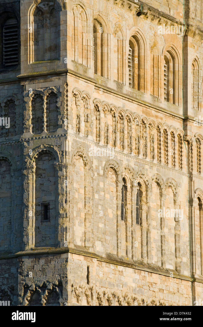 Detail of North Tower of Exeter Cathedral Exeter Devon England UK Stock ...
