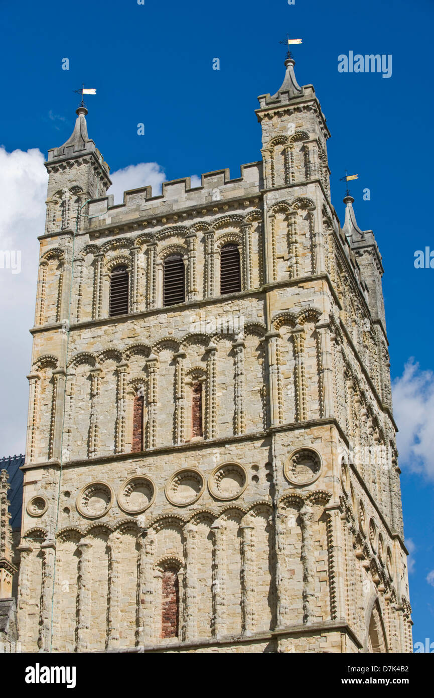 South Tower of Exeter Cathedral Exeter Devon England UK Stock Photo - Alamy
