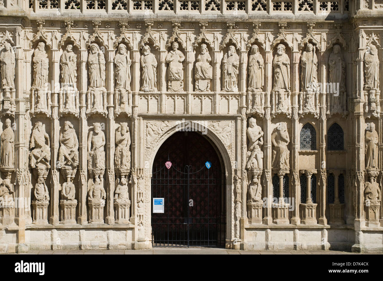 Stone carved statues on west front of Exeter Cathedral Exeter Devon ...