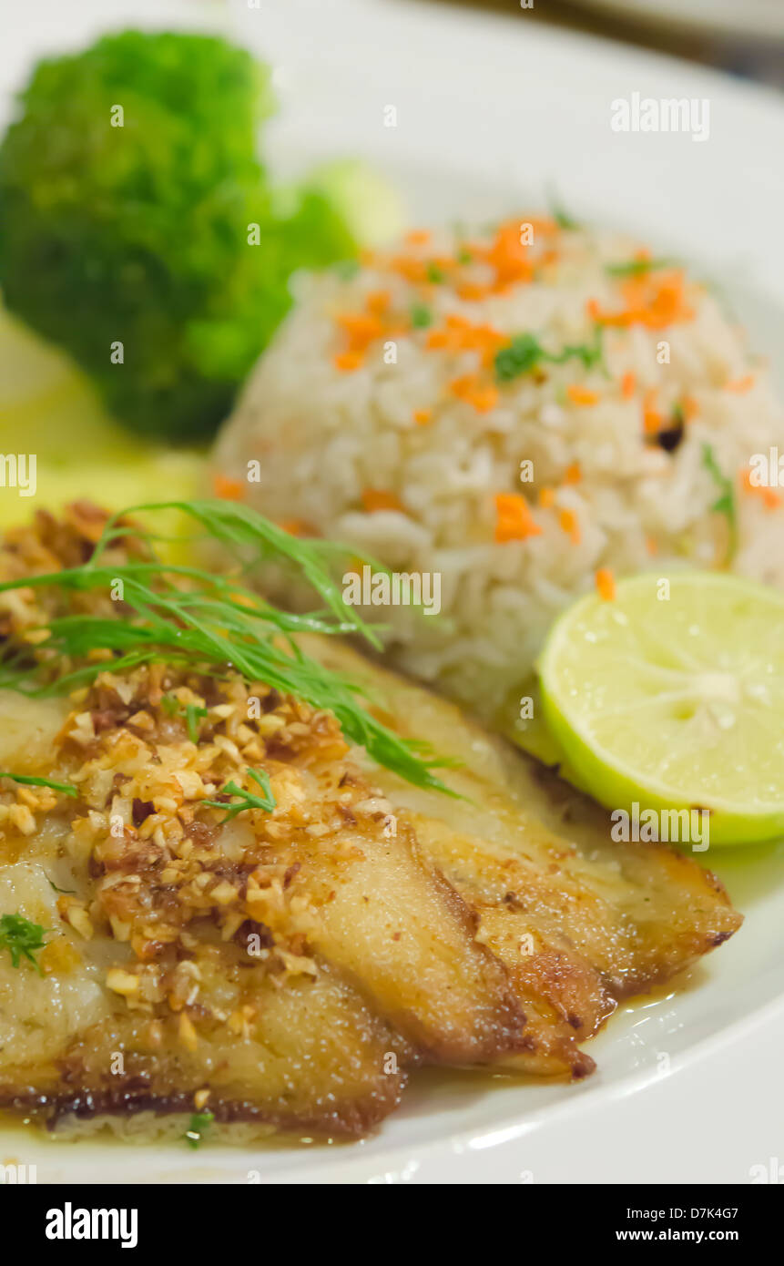 Grilled fish with rice hi-res stock photography and images - Alamy