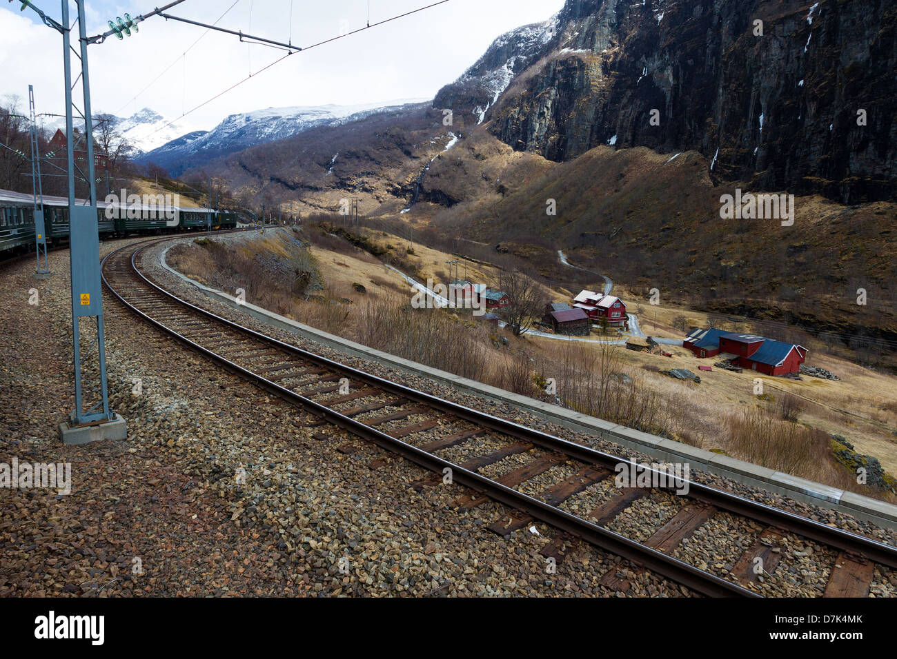 Flam railway up in the mountains. Flam Norway Stock Photo - Alamy