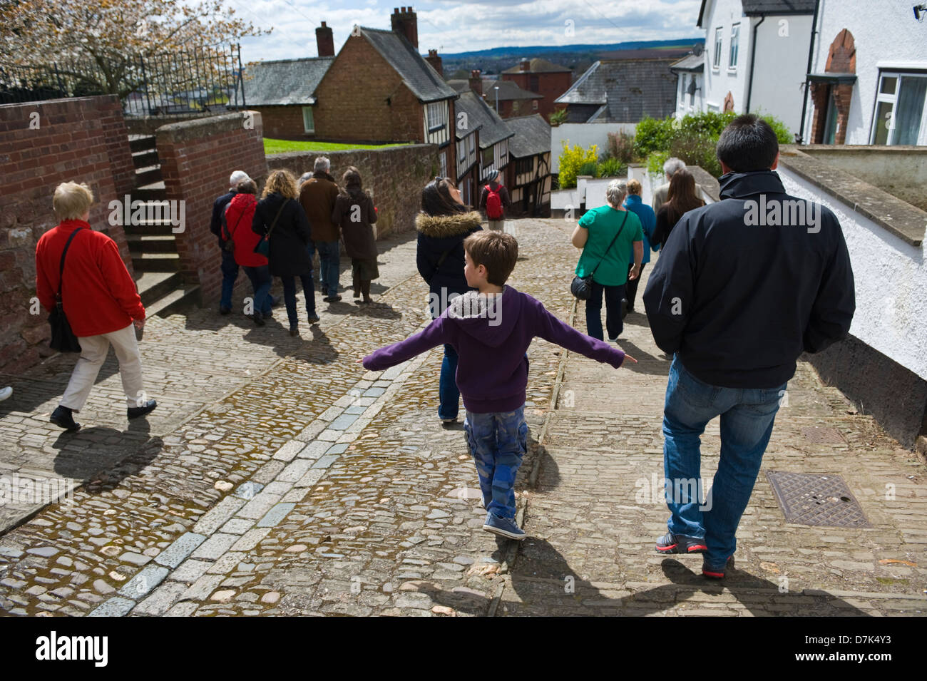 Red Coat Guide giving tour of historic sites in Exeter Devon England UK ...