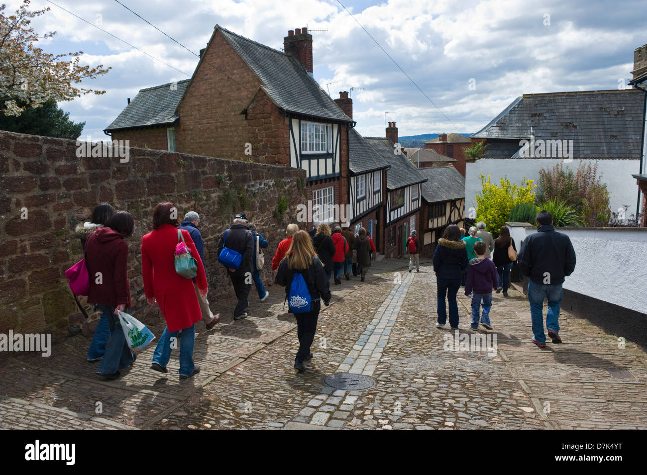 Red Coat Guide giving tour of historic sites in Exeter Devon England UK ...