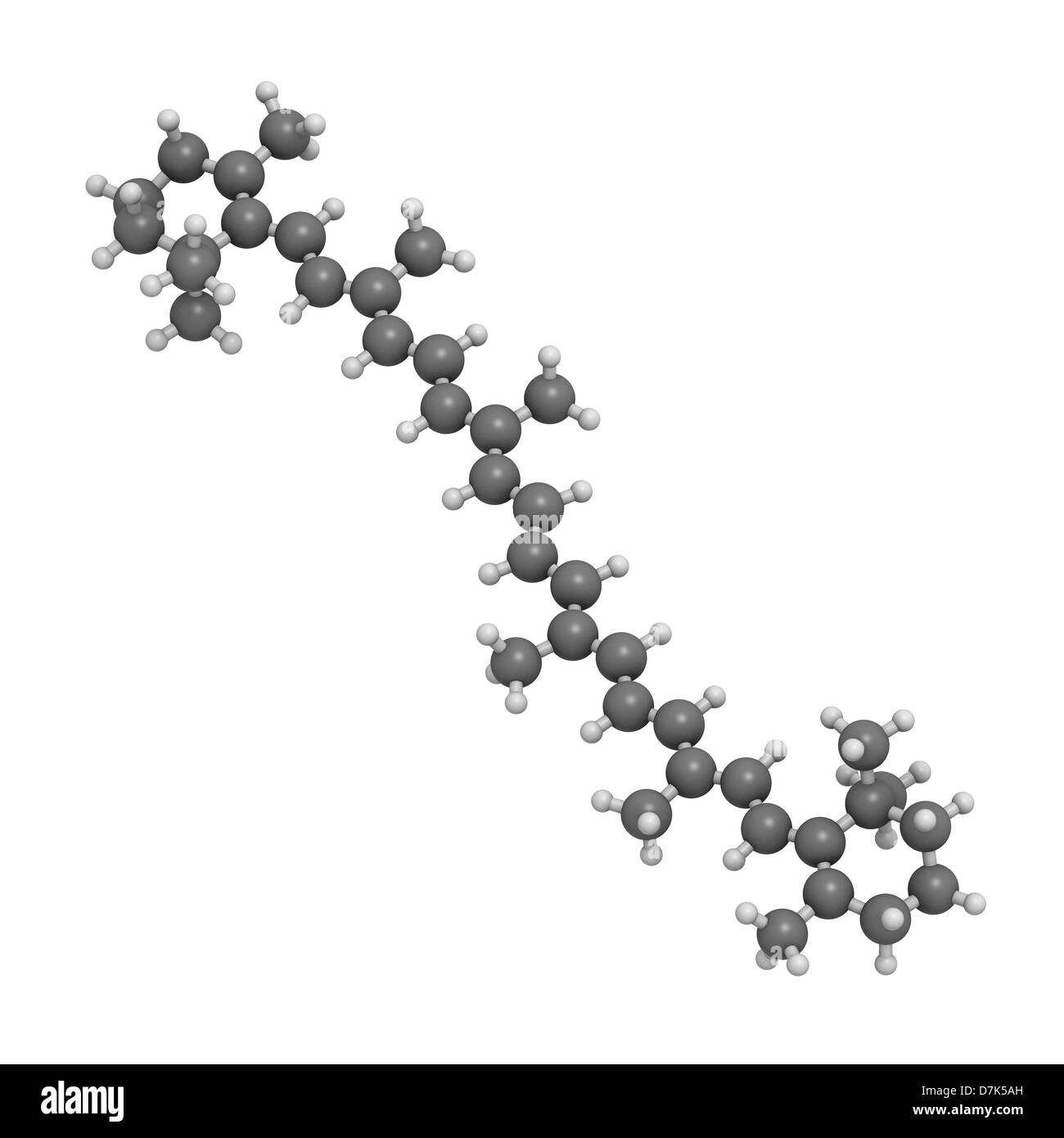 Beta-carotene carot pigment, molecular model. Beta-carotene is a ...