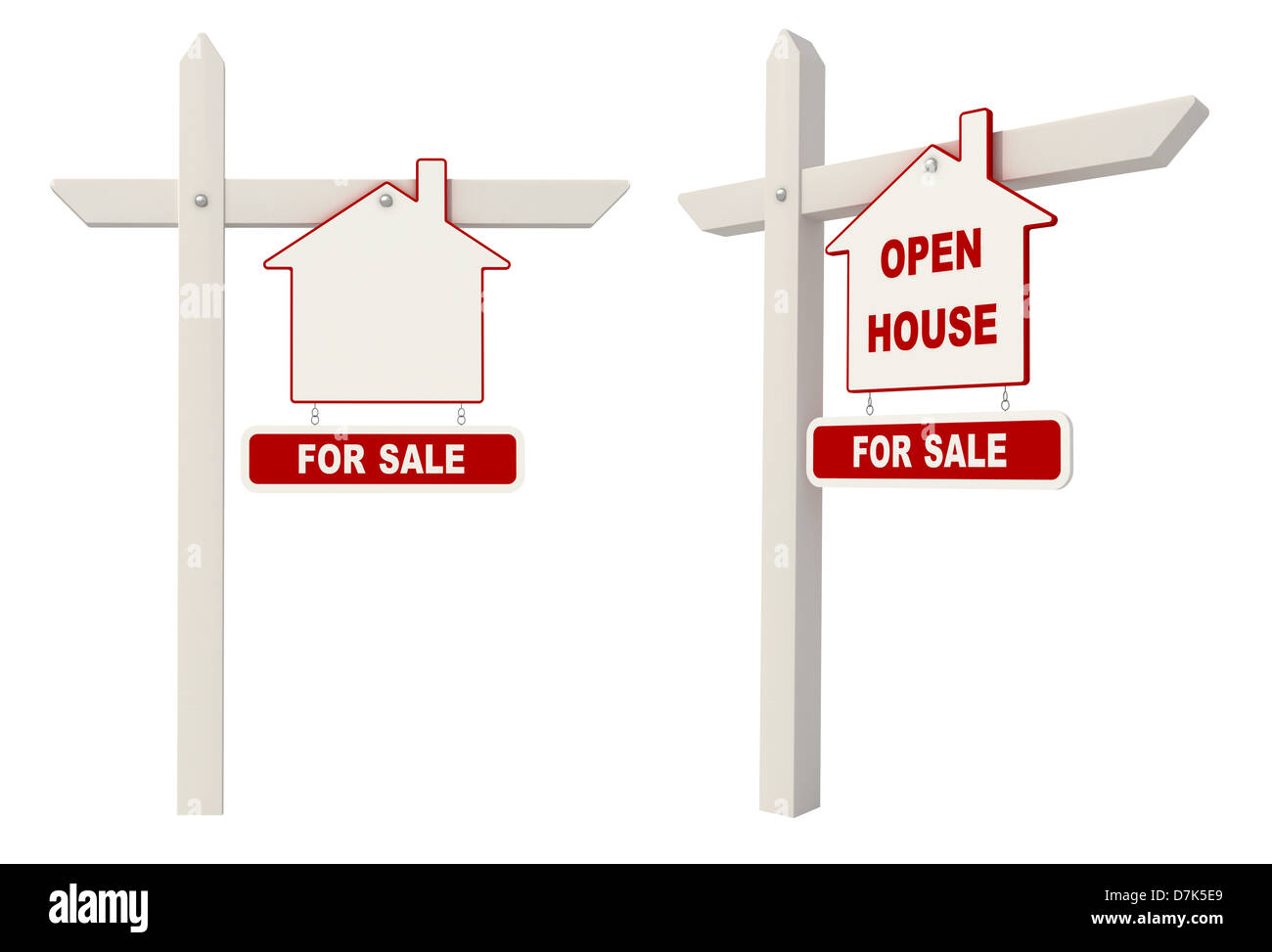 two for sale sign isolated on white - rendering Stock Photo - Alamy