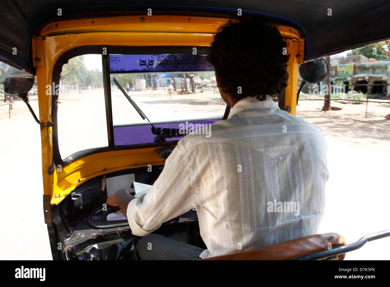 Riding in an auto-rickshaw in Karnataka, India Stock Photo - Alamy