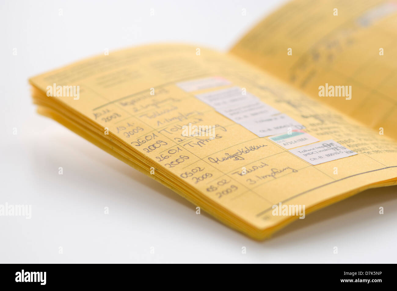 Vaccination card on white background, close up Stock Photo - Alamy