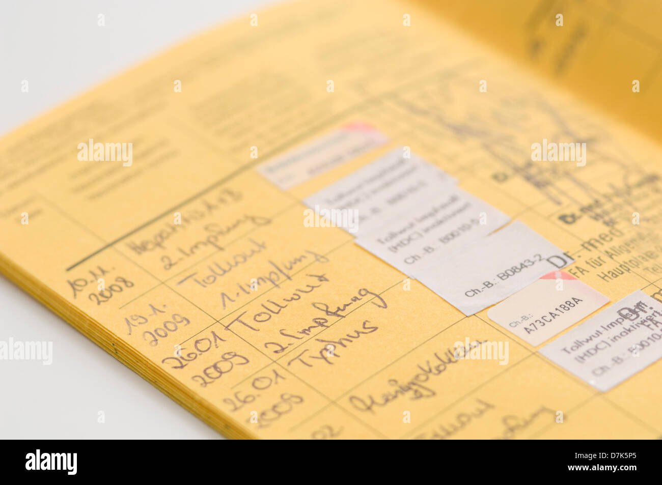 Vaccination card on white background, close up Stock Photo - Alamy