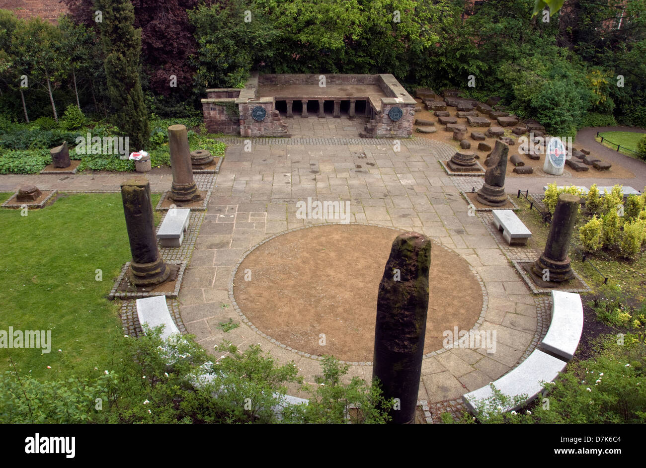 CHESHIRE; CHESTER; THE ROMAN AMPHITHEATRE AND GARDEN Stock Photo - Alamy