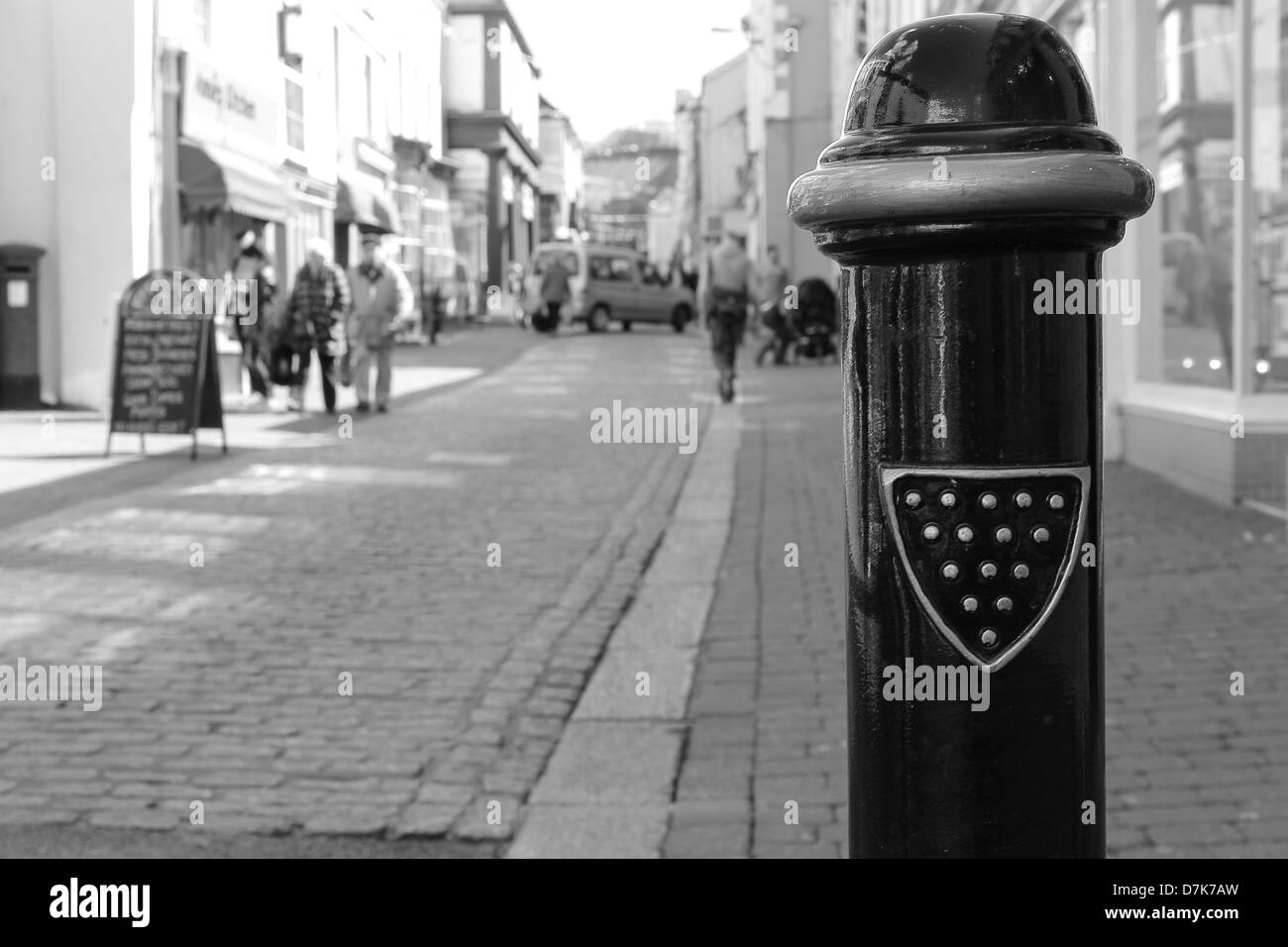 Traditional Cornish bollard in Falmouth, Cornwall, UK Stock Photo - Alamy