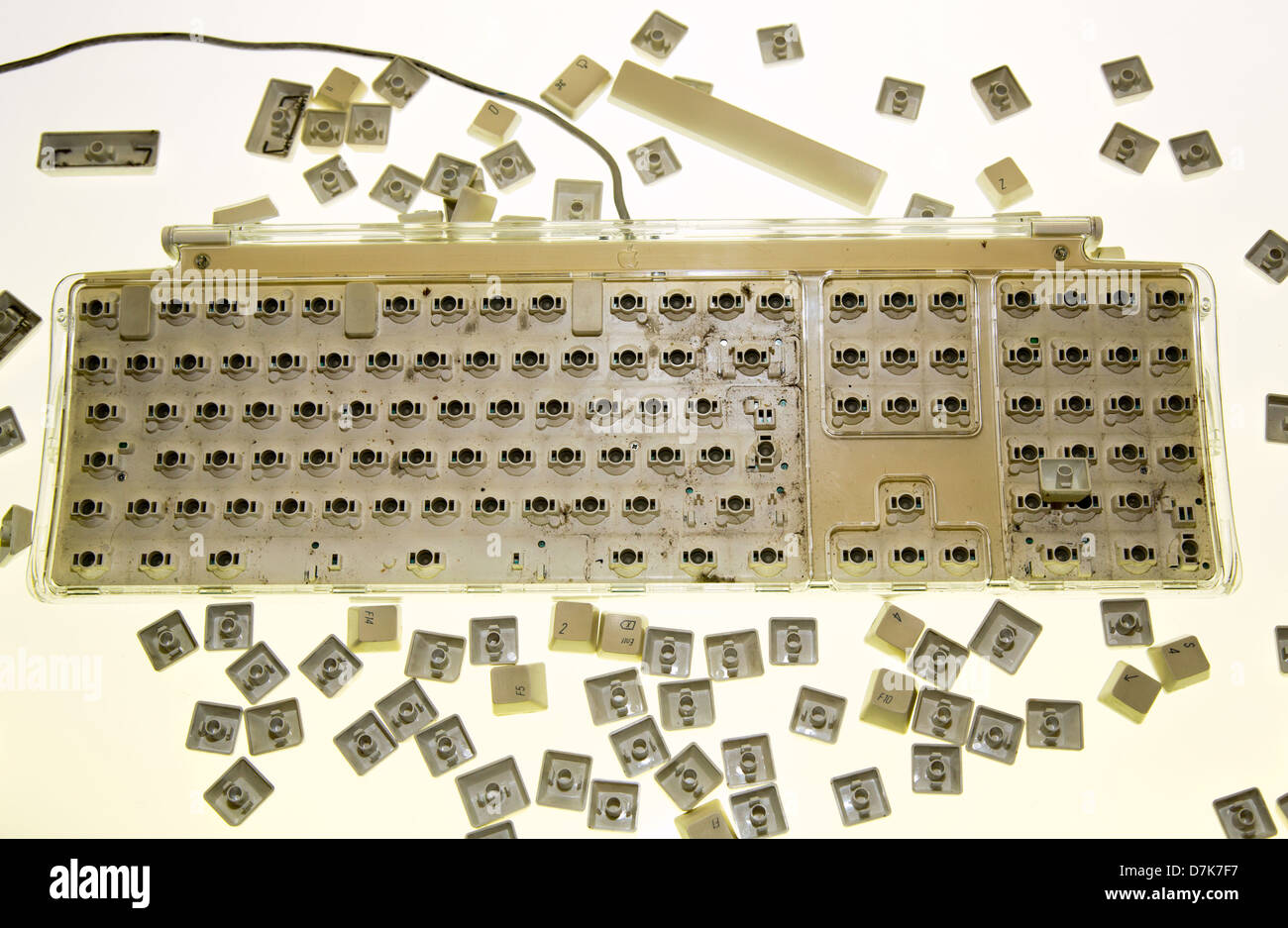 Poznan, Poland, a dirty and disassembled computer keyboard Stock Photo ...