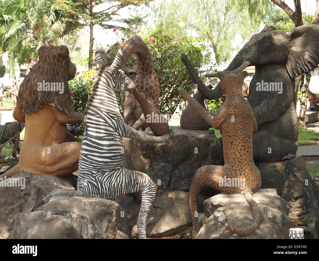 Animals at a round table in Cultural heritage center in Arusha Stock ...