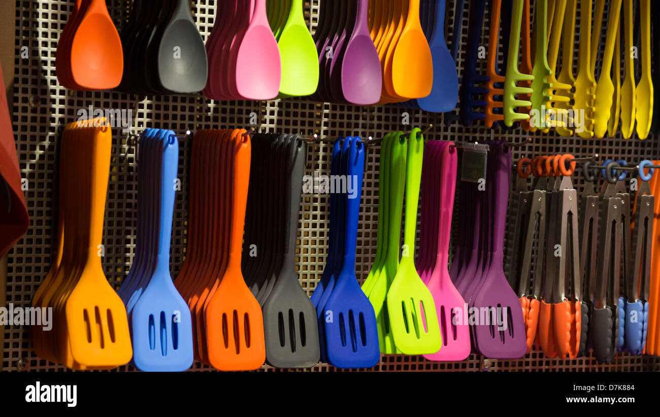 Germany, Variety of spoons seen in Christmas market Stock Photo - Alamy
