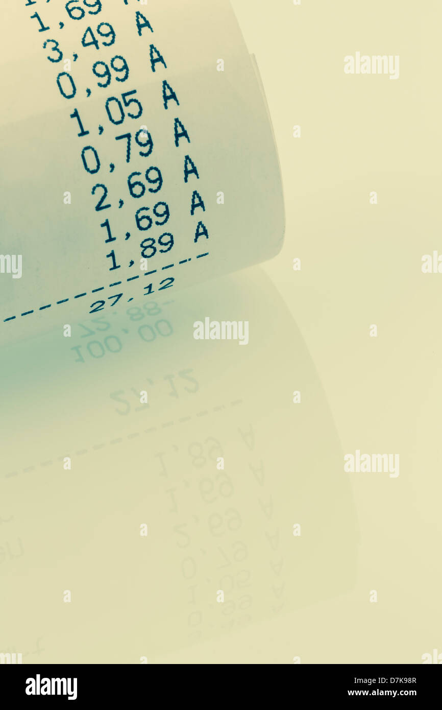 Shopping receipt, close up Stock Photo - Alamy