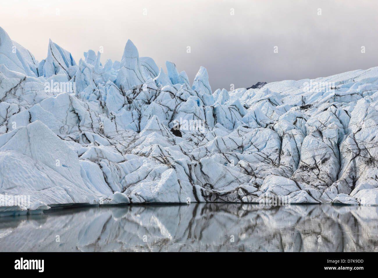 USA, Alaska, View of Matanuska Glacier mouth and Glacial Lake Stock ...