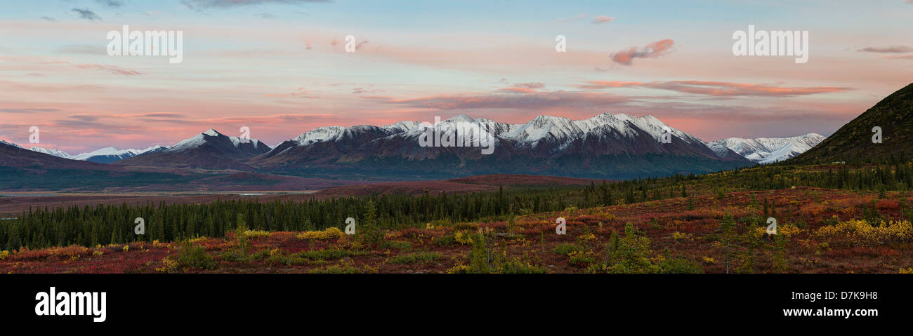USA, Alaska, View of landscape with Alaska Range in autumn Stock Photo ...