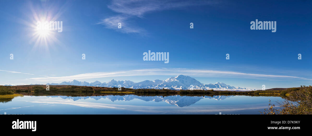 USA, Alaska, View of Mount McKinley and Alaska Range at Denali National ...