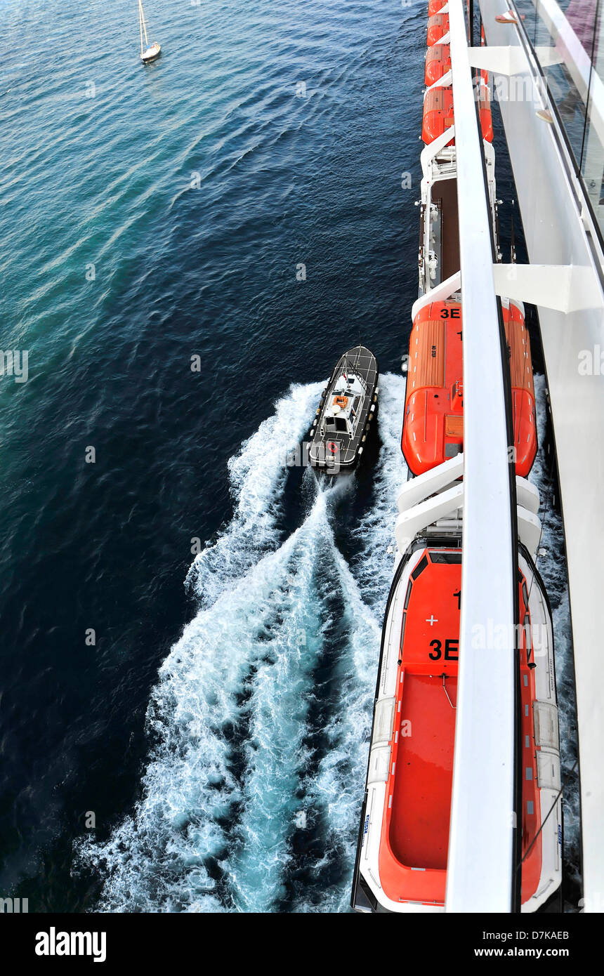 on board, aboard of a cruise ship Stock Photo - Alamy