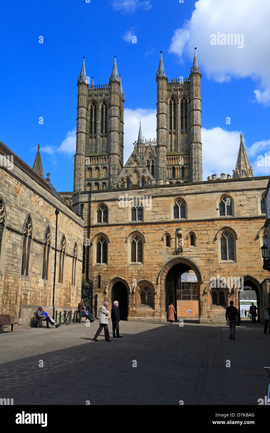 Lincoln Cathedral and Exchequer Gate, Lincoln, Lincolnshire, England ...