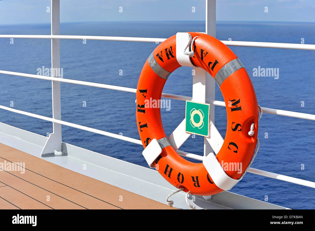 Lifebuoy on board a cruise ship Stock Photo - Alamy