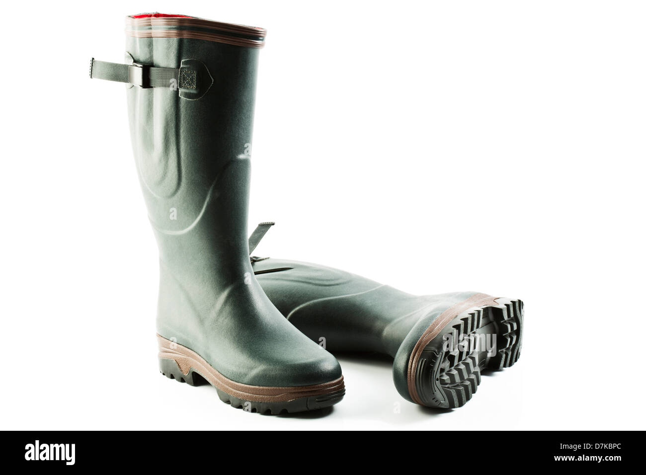 Close up of rubber boots on white background Stock Photo - Alamy