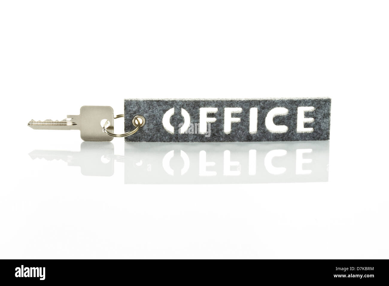 Close up of office key with key chain on white background Stock Photo ...